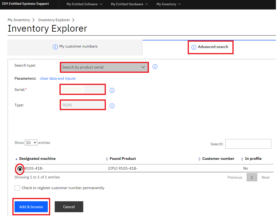 How to check inventory for a server from ESS site
